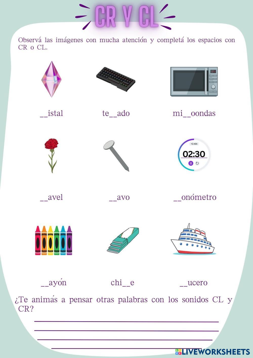 CR y CL | Live Worksheets