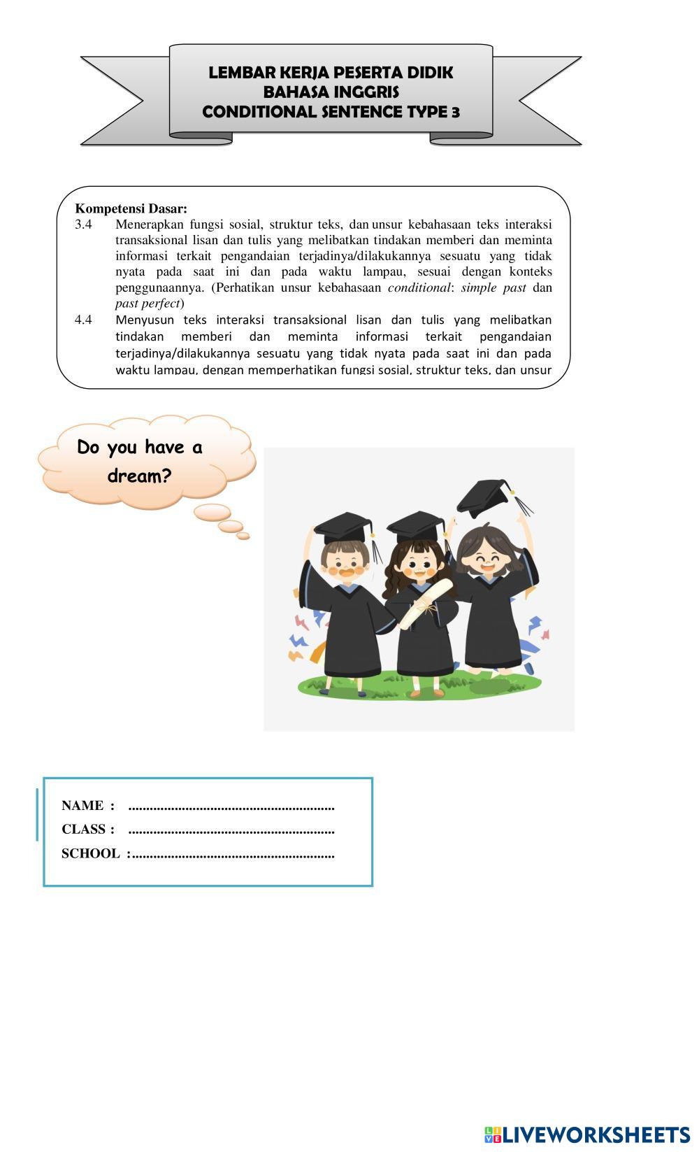 CONDITIONAL SEN… | Free Interactive Worksheets | 7258083
