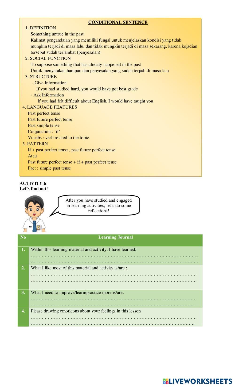 CONDITIONAL SEN… | Free Interactive Worksheets | 7258083
