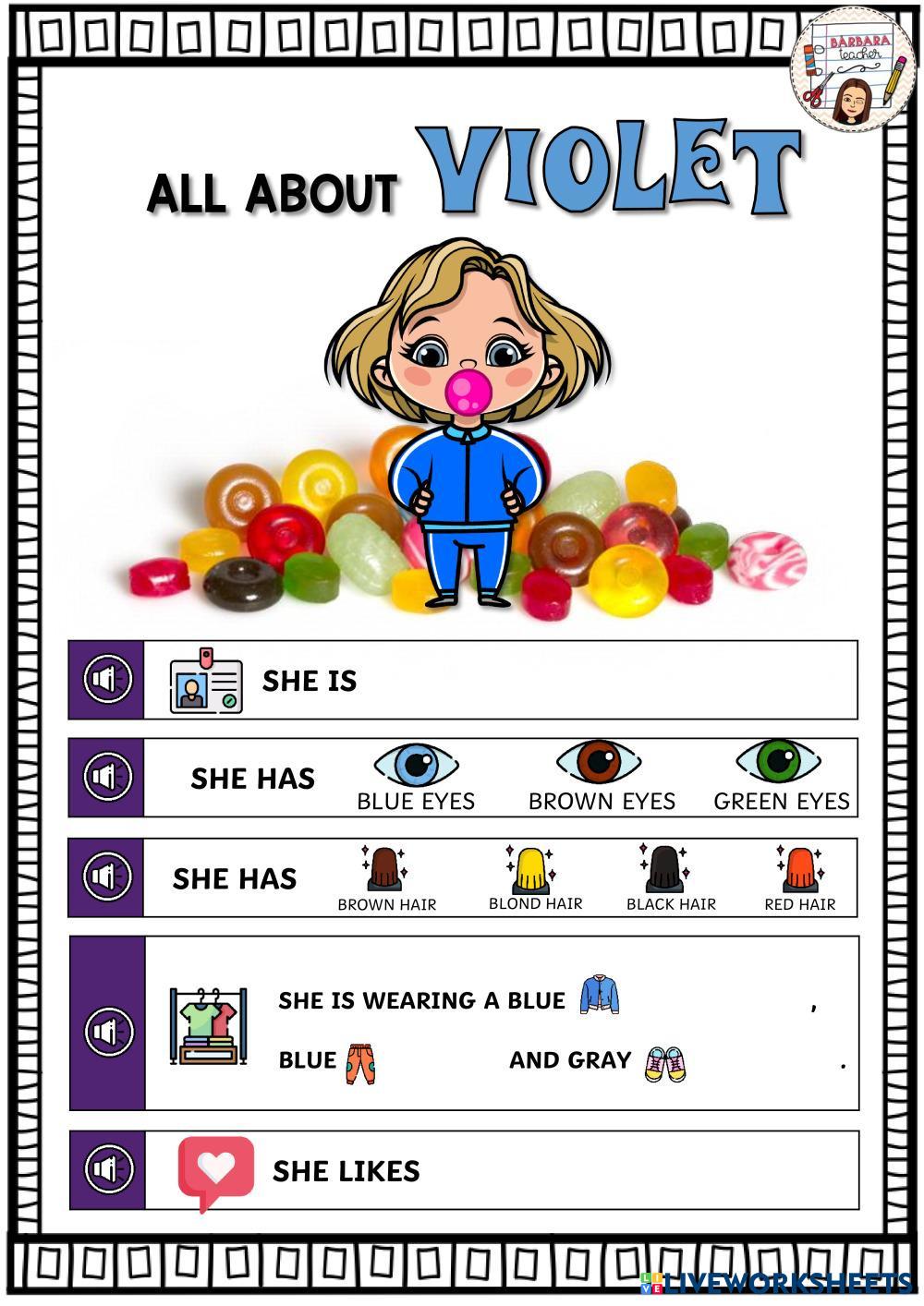 ALL ABOUT VIOLET 7259065 | Barbara_teacher | Live