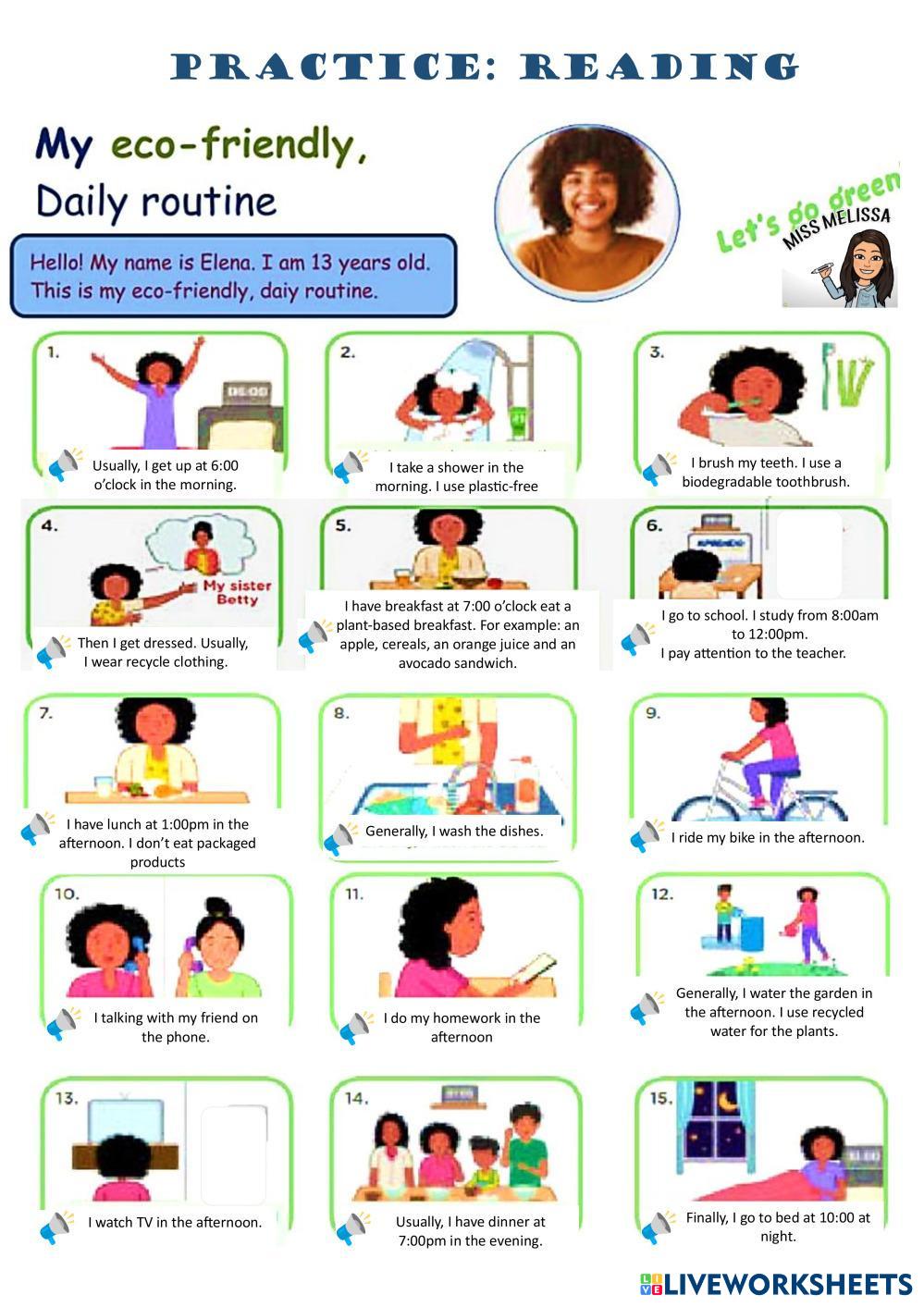 DAILY ROUTINE 7259872 | Evelyn Melissa Vásquez Navarrete