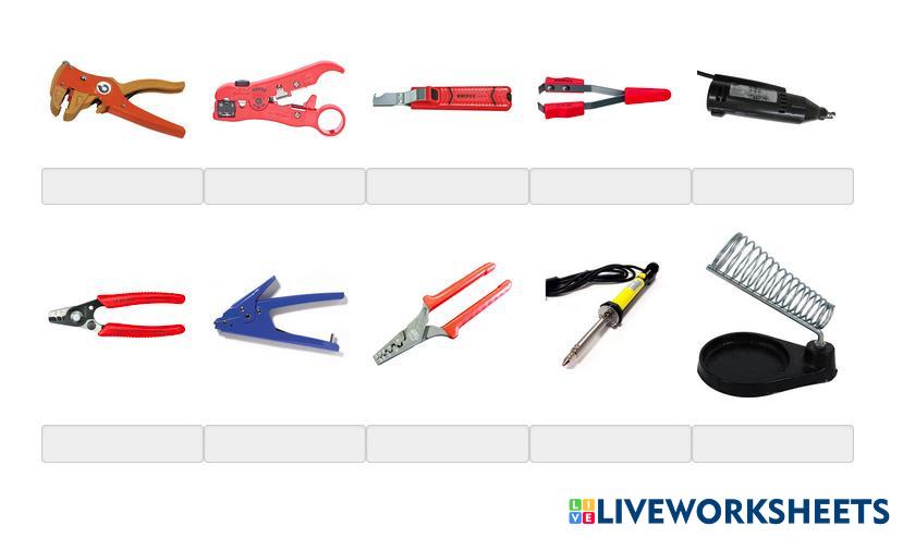 Herramientas para trabajar con cables | Live Worksheets
