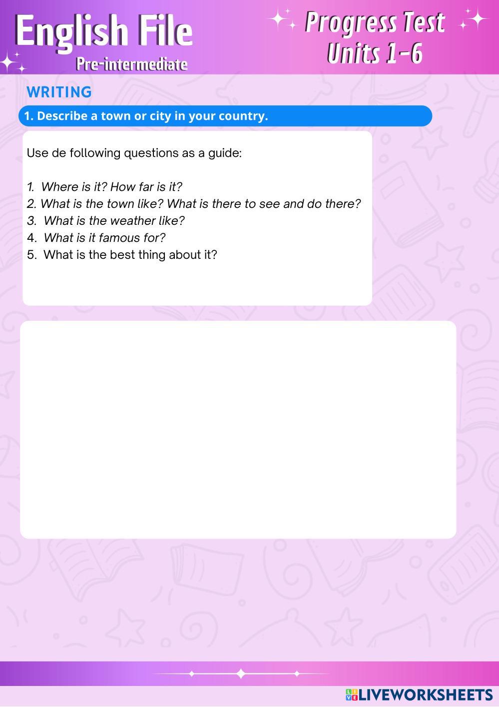 Progress Test U… | Free Interactive Worksheets | 7260772