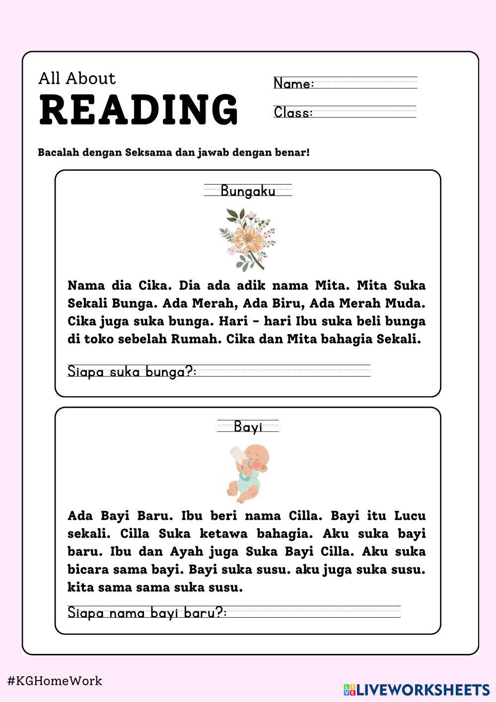 Belajar Membaca | Free Interactive Worksheets | 7260808