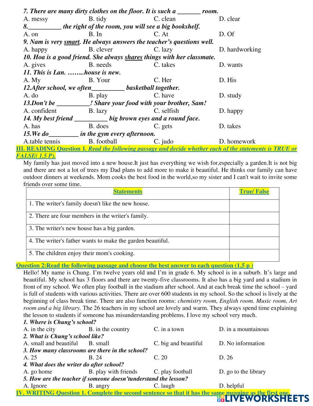 G6-REVIEW U123 … | Free Interactive Worksheets | 7260887