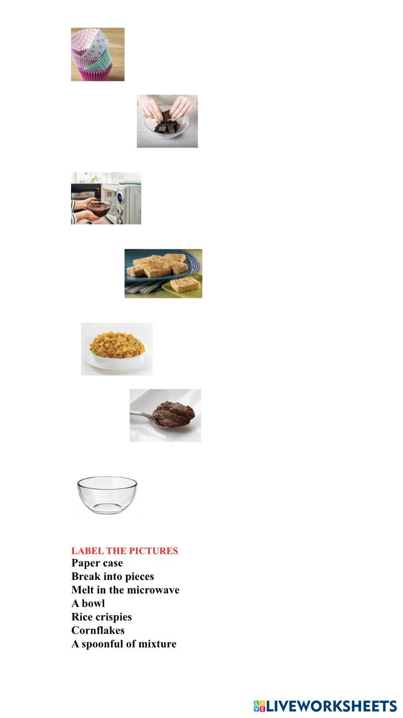 Crispy Chocolate Cake | Live Worksheets