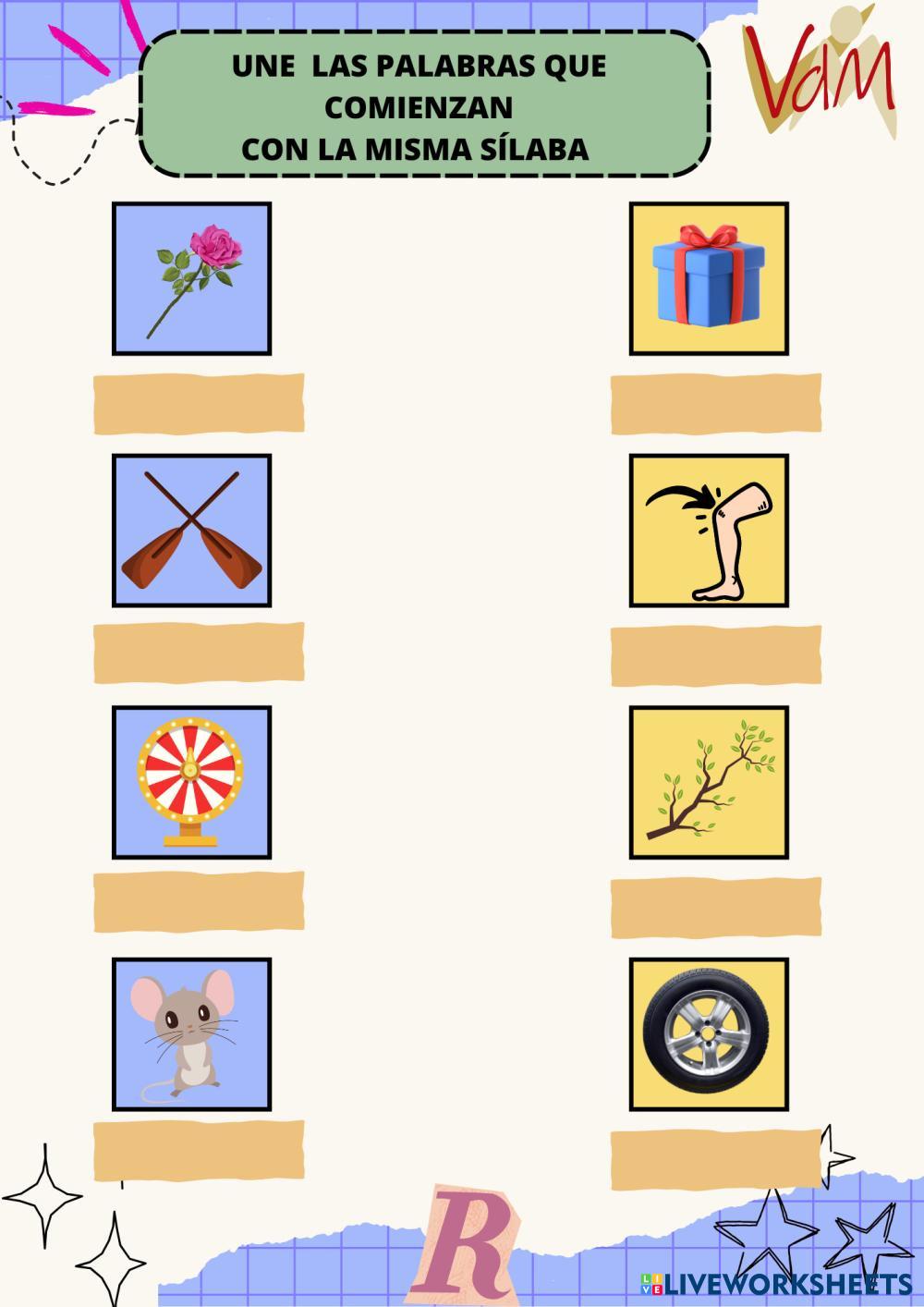 PALABRAS CON LA R | Live Worksheets