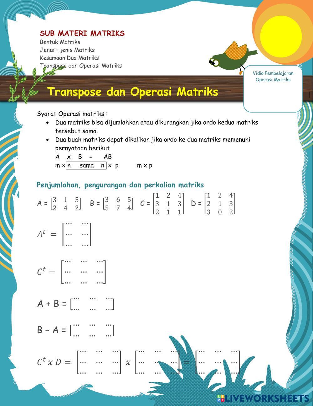LKPD MATRIKS | Free Interactive Worksheets | 7264386