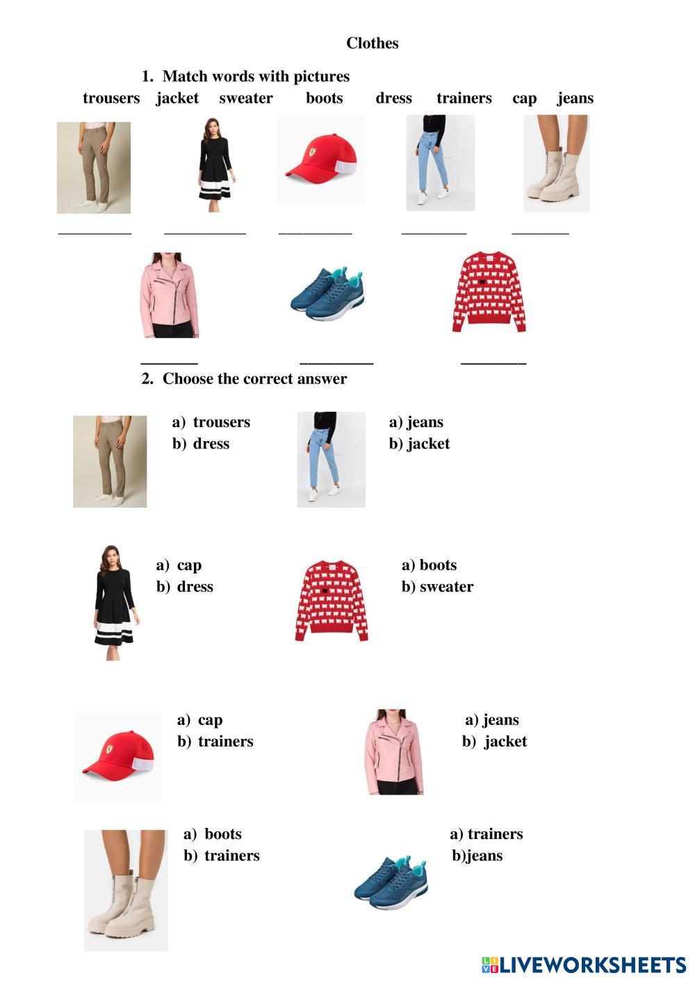 Clothes | Live Worksheets