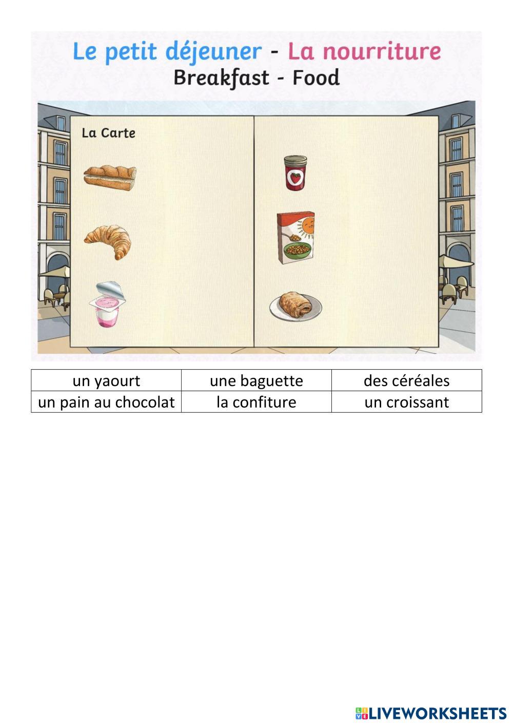 Breakfast food | Live Worksheets