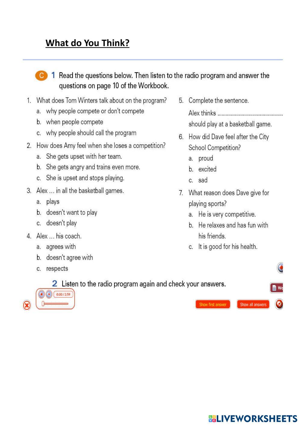 listening activity | Live Worksheets