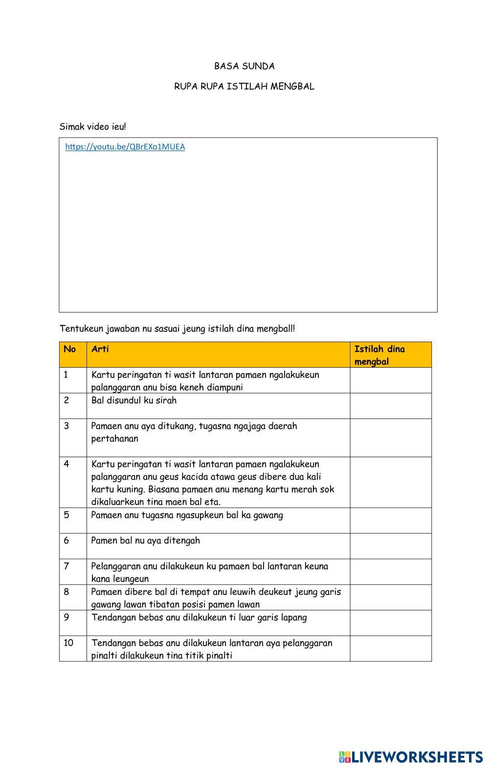 lkpd bahasa sunda | Live Worksheets