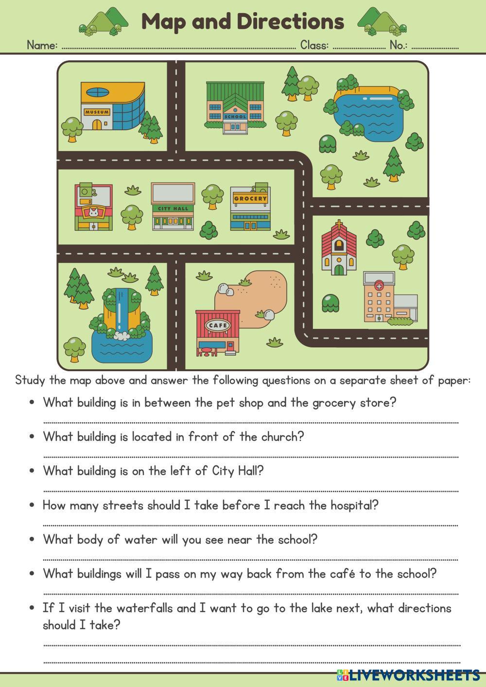Giving Directions | Live Worksheets