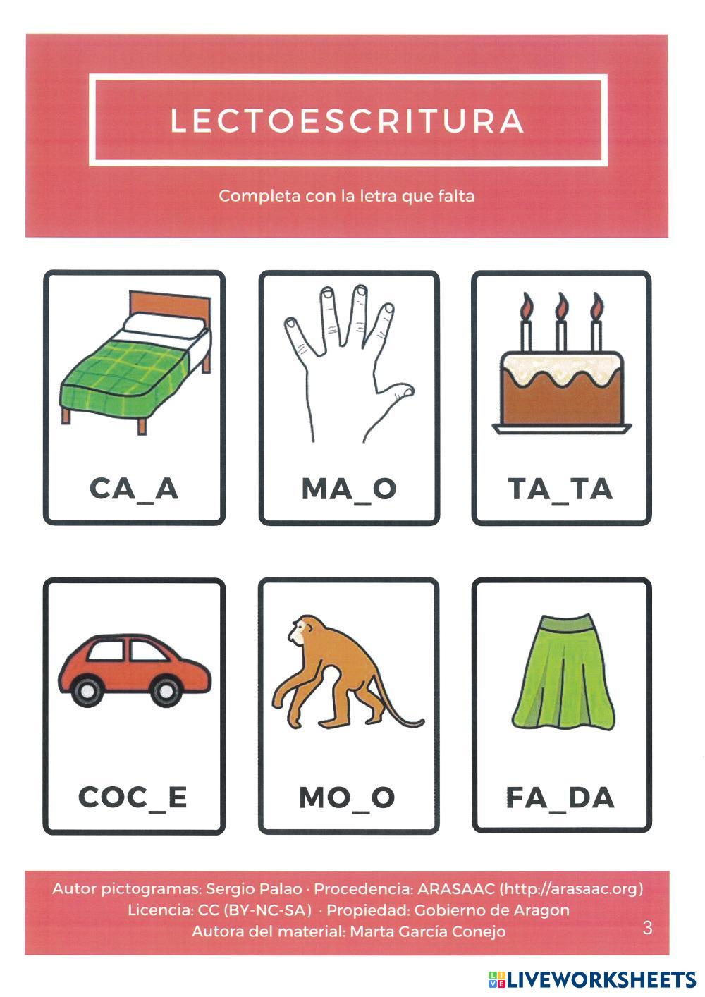 LEcto 1. LETRAS | Live Worksheets