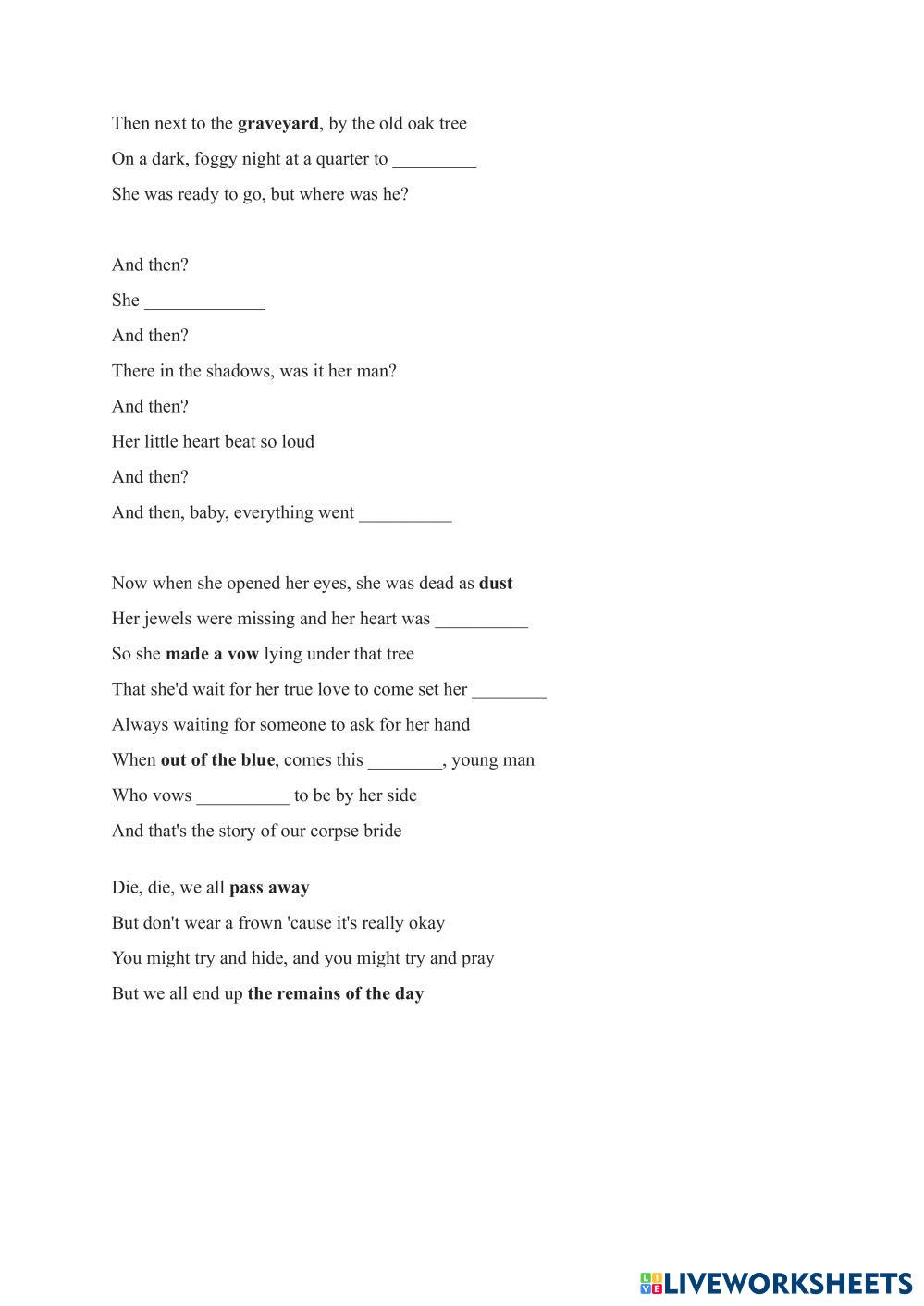 Remains of the day 4ºESO | Live Worksheets