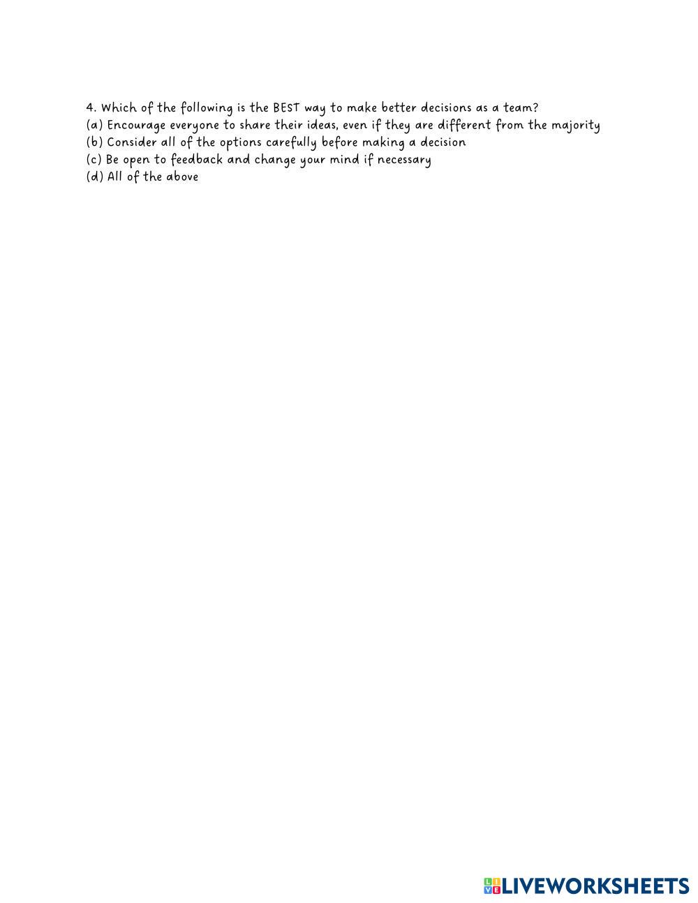 Teamwork! | Free Interactive Worksheets | 7268974