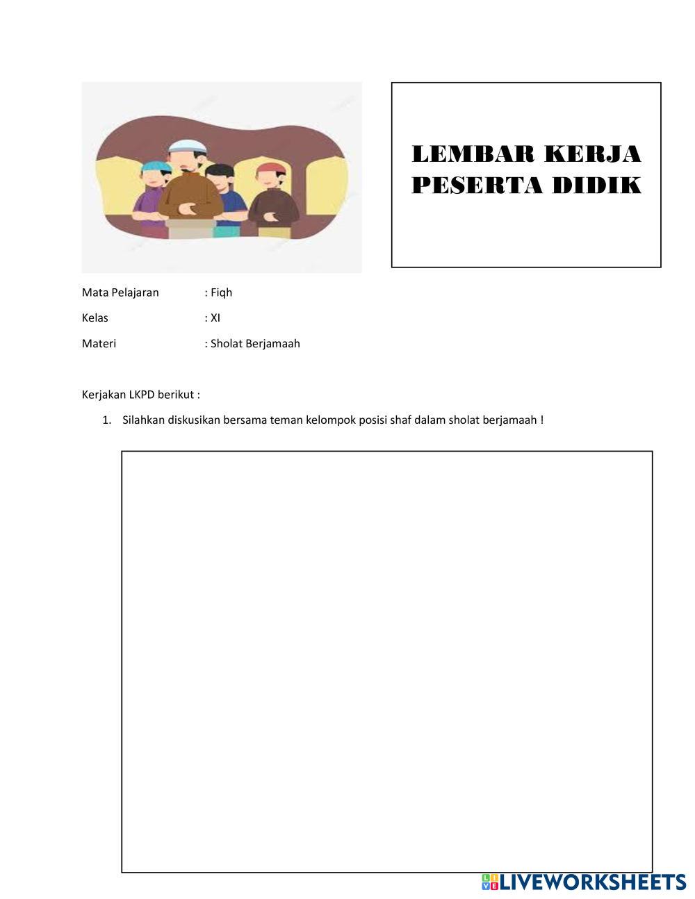 Shalat berjamaah | Free Interactive Worksheets | 7269353