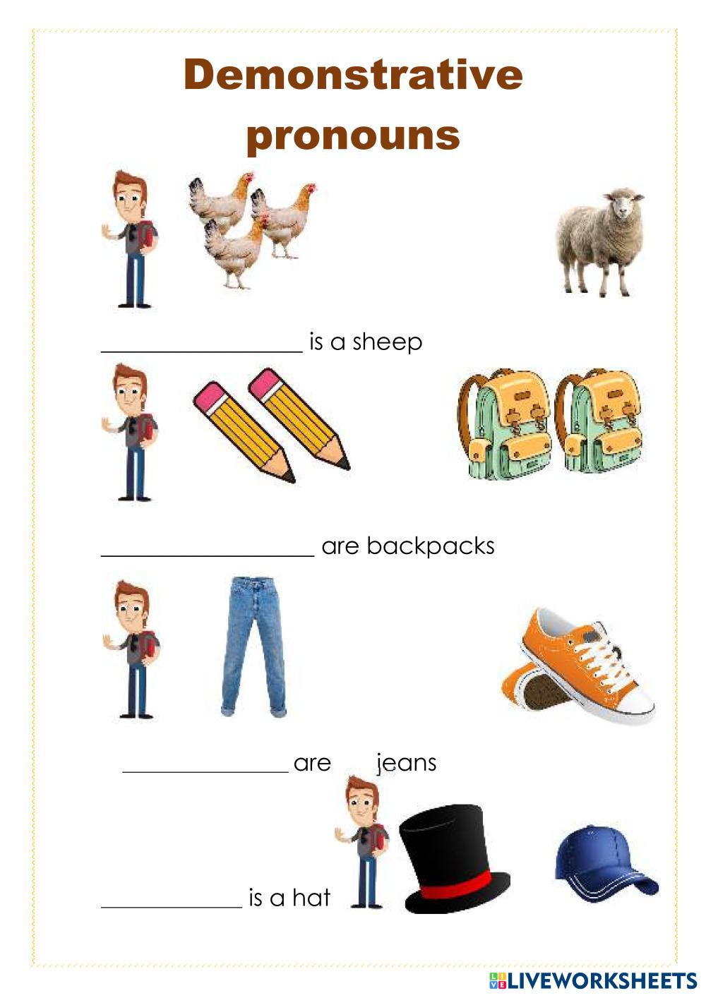 demonstrative p… | Free Interactive Worksheets | 7271428