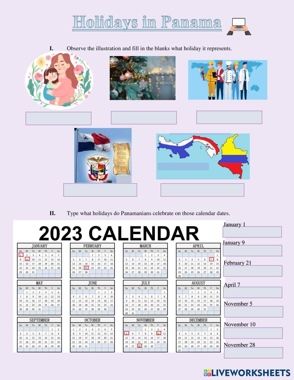 Holidays in Pan… | Free Interactive Worksheets | 7273817