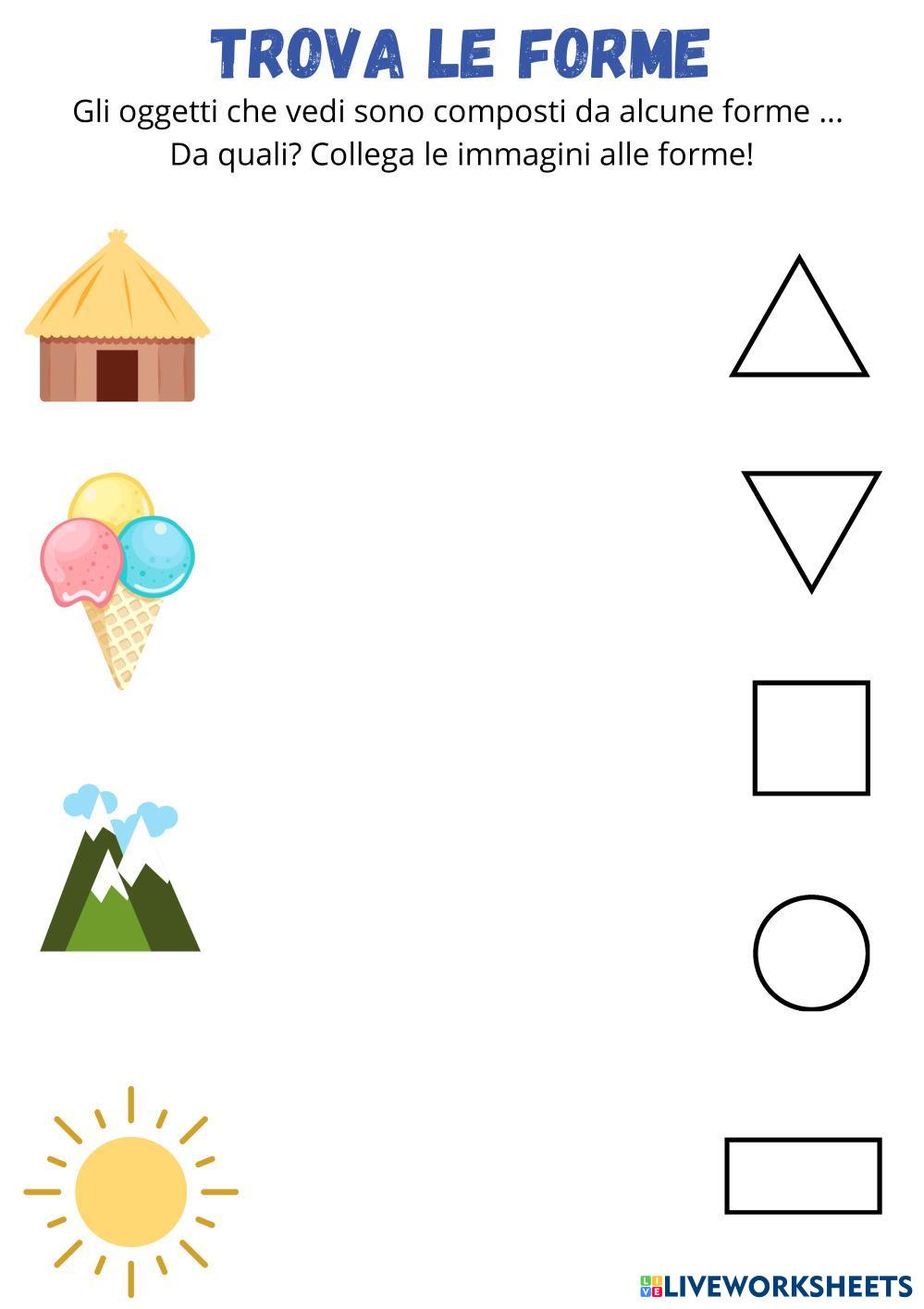 Trova le forme | Live Worksheets