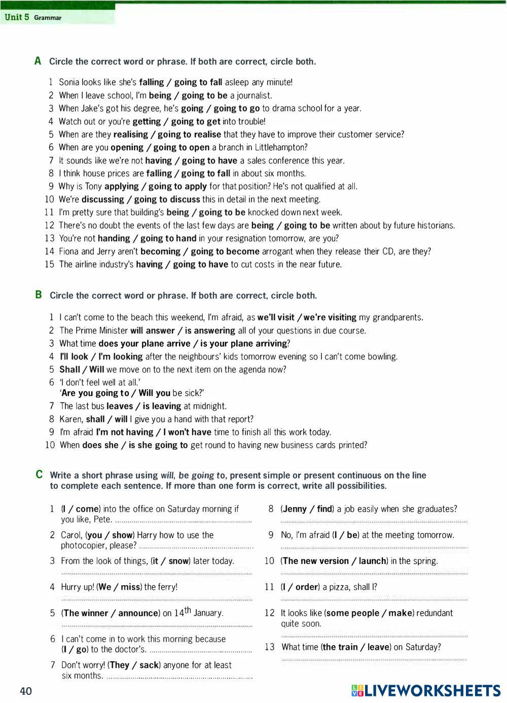 Future Tenses C… | Free Interactive Worksheets | 7274931
