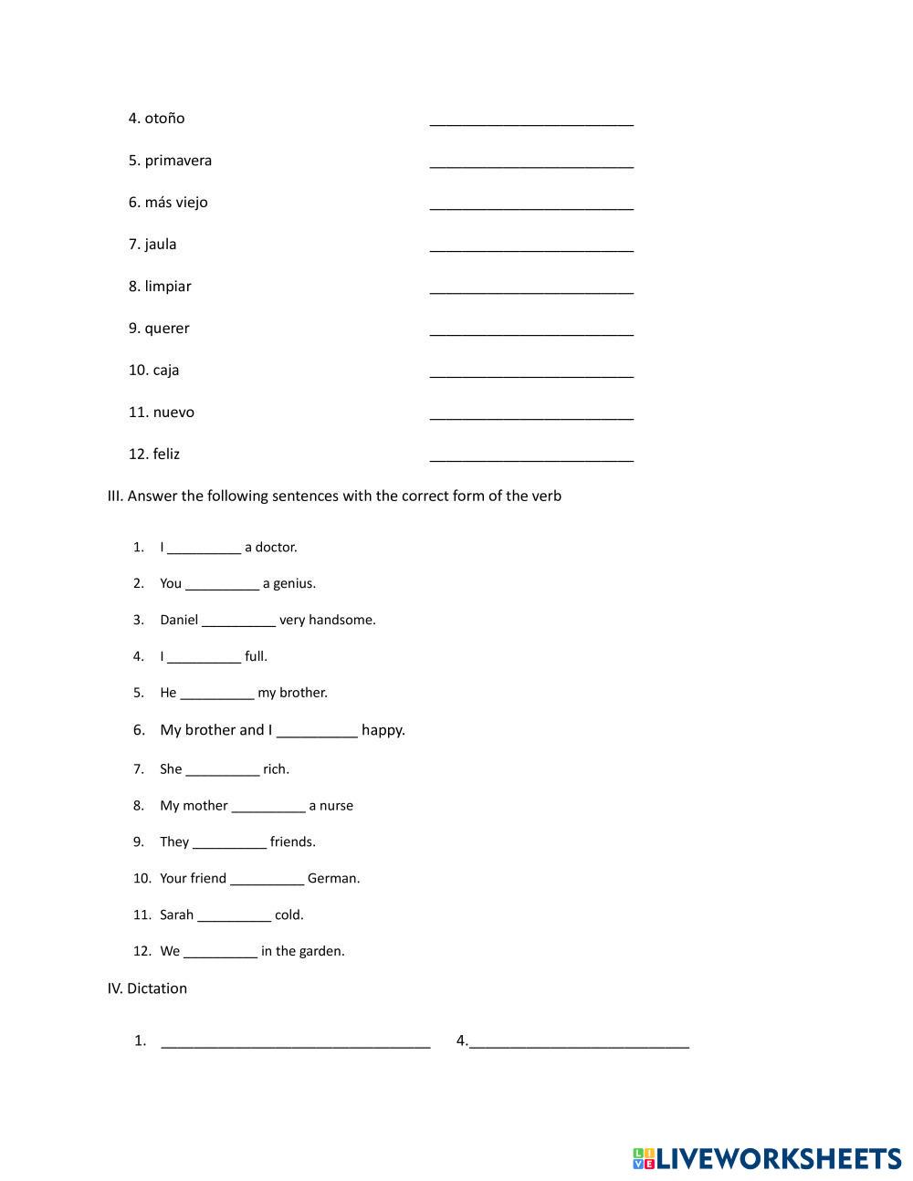 1st Grade Exam 1st Quarter Week 1 and 2 | Live Worksheets