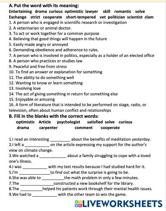 REVISION GRADE 8 ( FIS SCHOOL ) | Live Worksheets