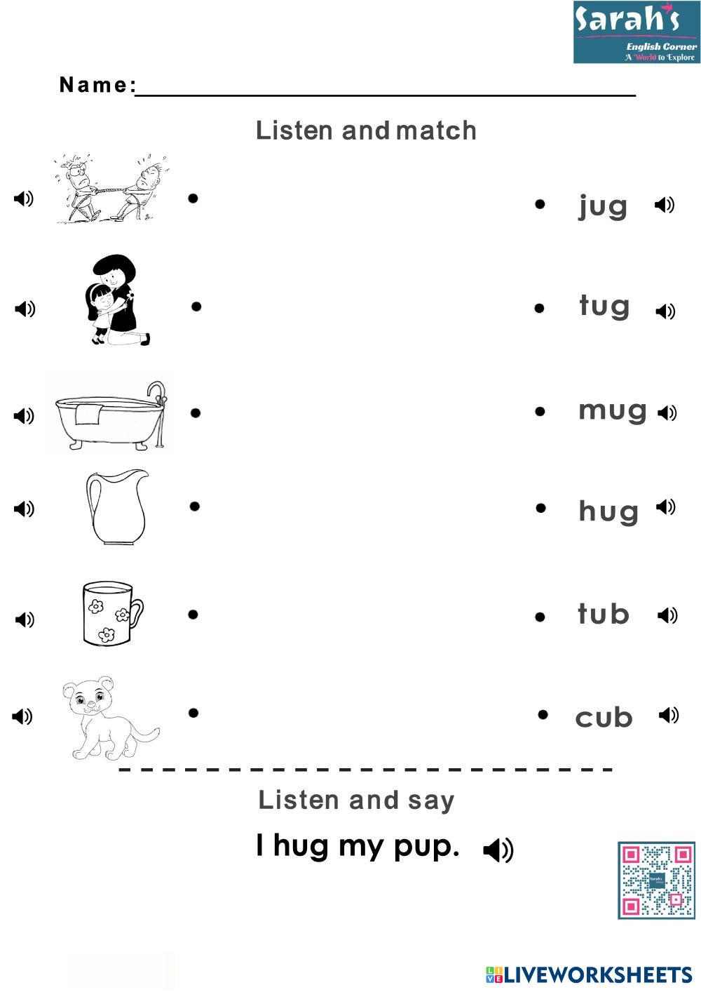 7277043 | -ug & -ub | thanhhuong293 | LiveWorksheets