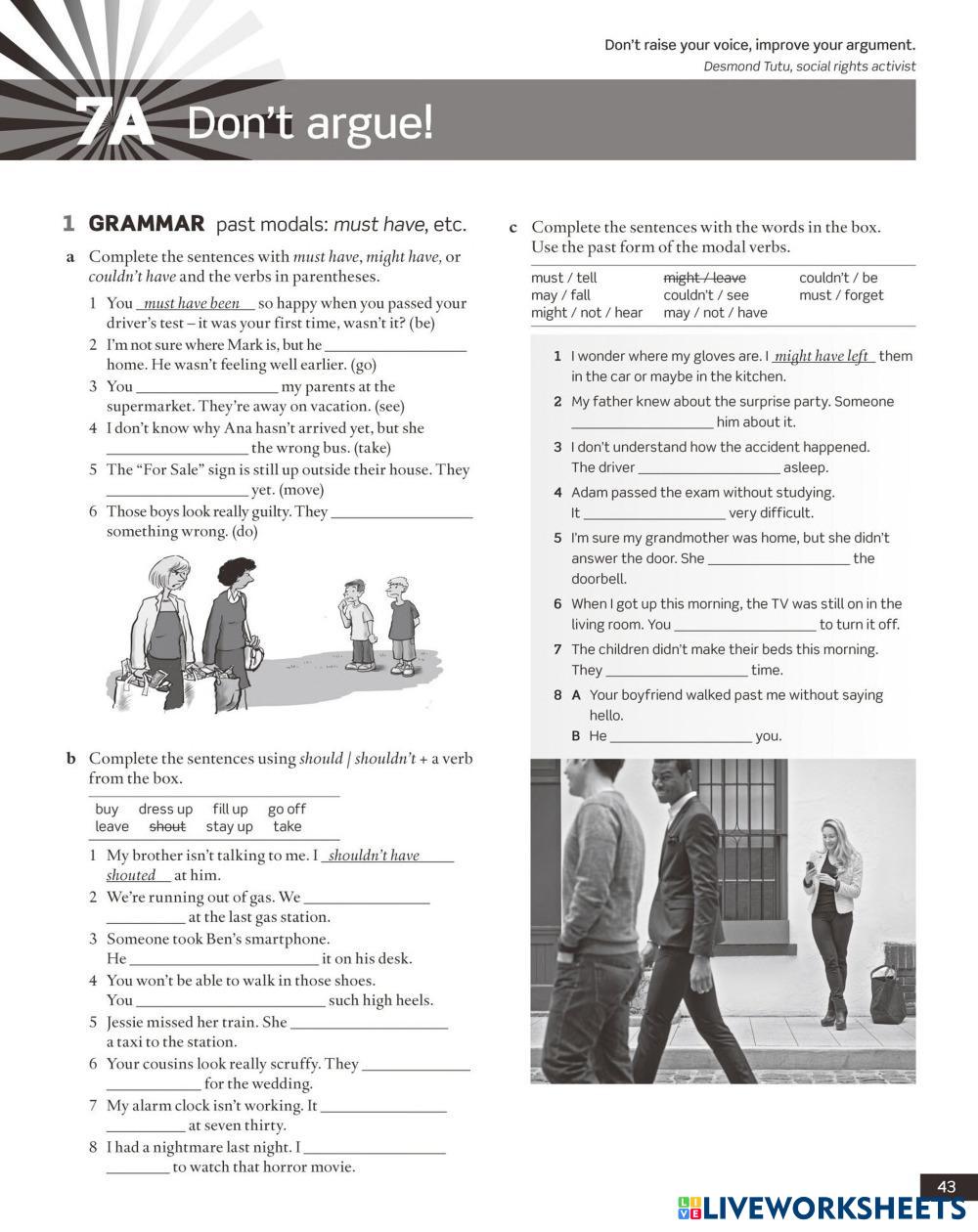 PAST MODAL VERB… | Free Interactive Worksheets | 7281635