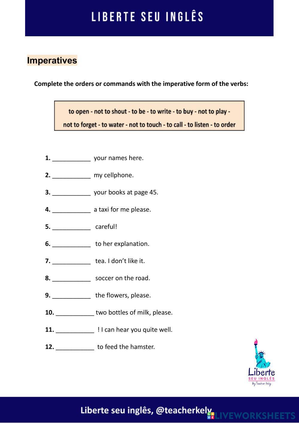 Imperatives | Live Worksheets