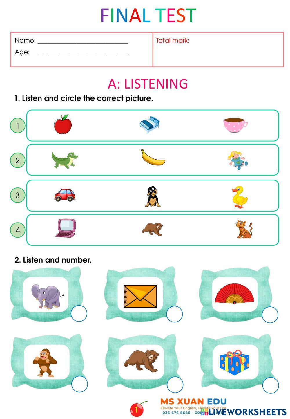 Test Phonics Fi… | Free Interactive Worksheets | 7282851
