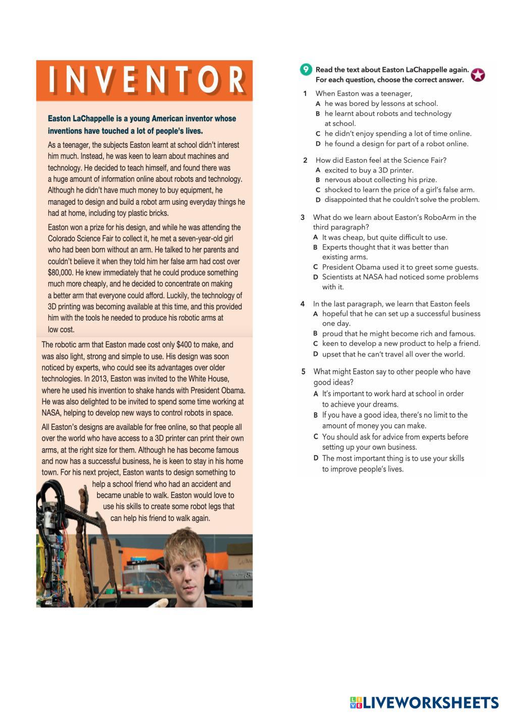 Reading B1 part… | Free Interactive Worksheets | 7283865