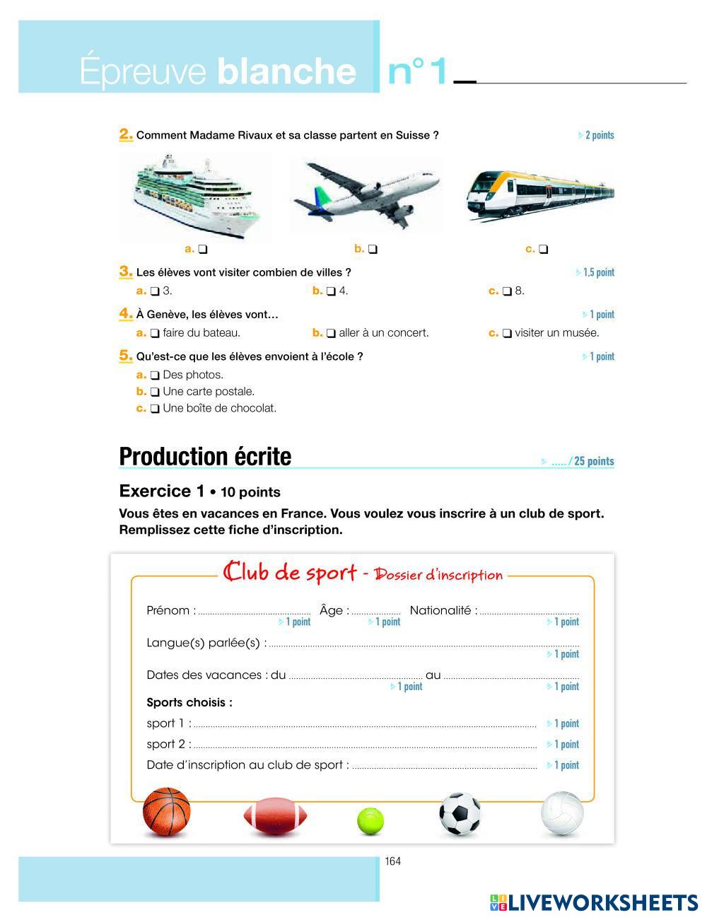 DELF A1 Junior … | Free Interactive Worksheets | 7284863