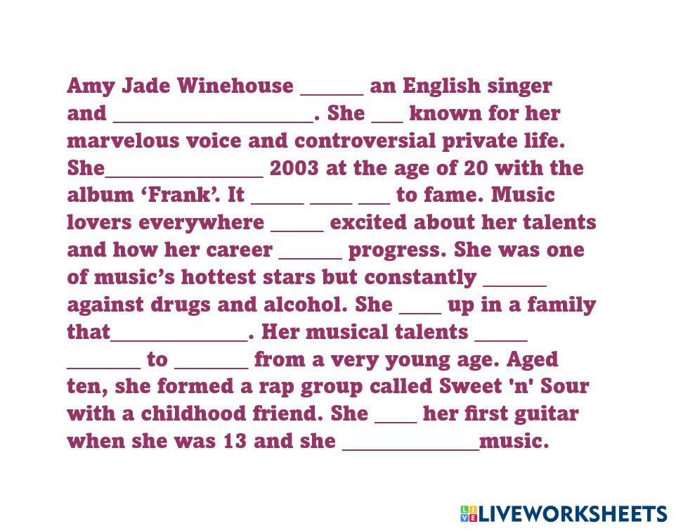 amy | Live Worksheets