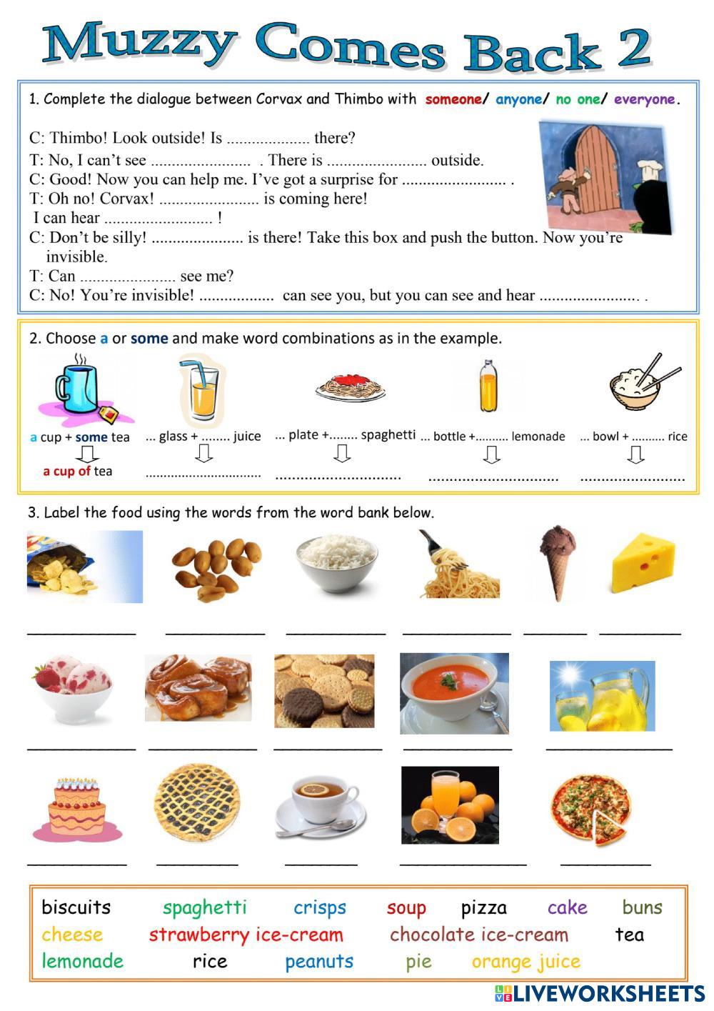 Muzzy Comes Bac… | Free Interactive Worksheets | 7286825