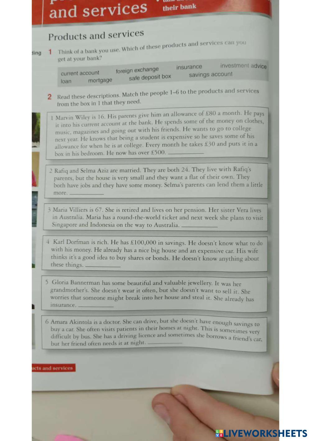 7287073 | Banking and services | Melisa | LiveWorksheets