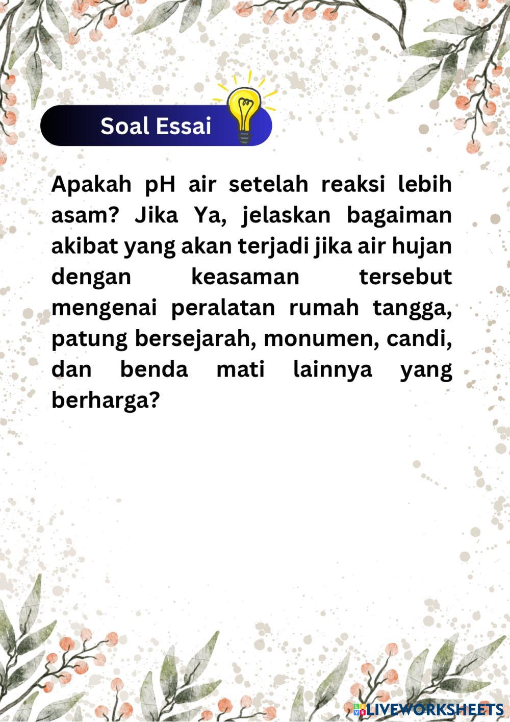 Hujan Asam (4) | Live Worksheets