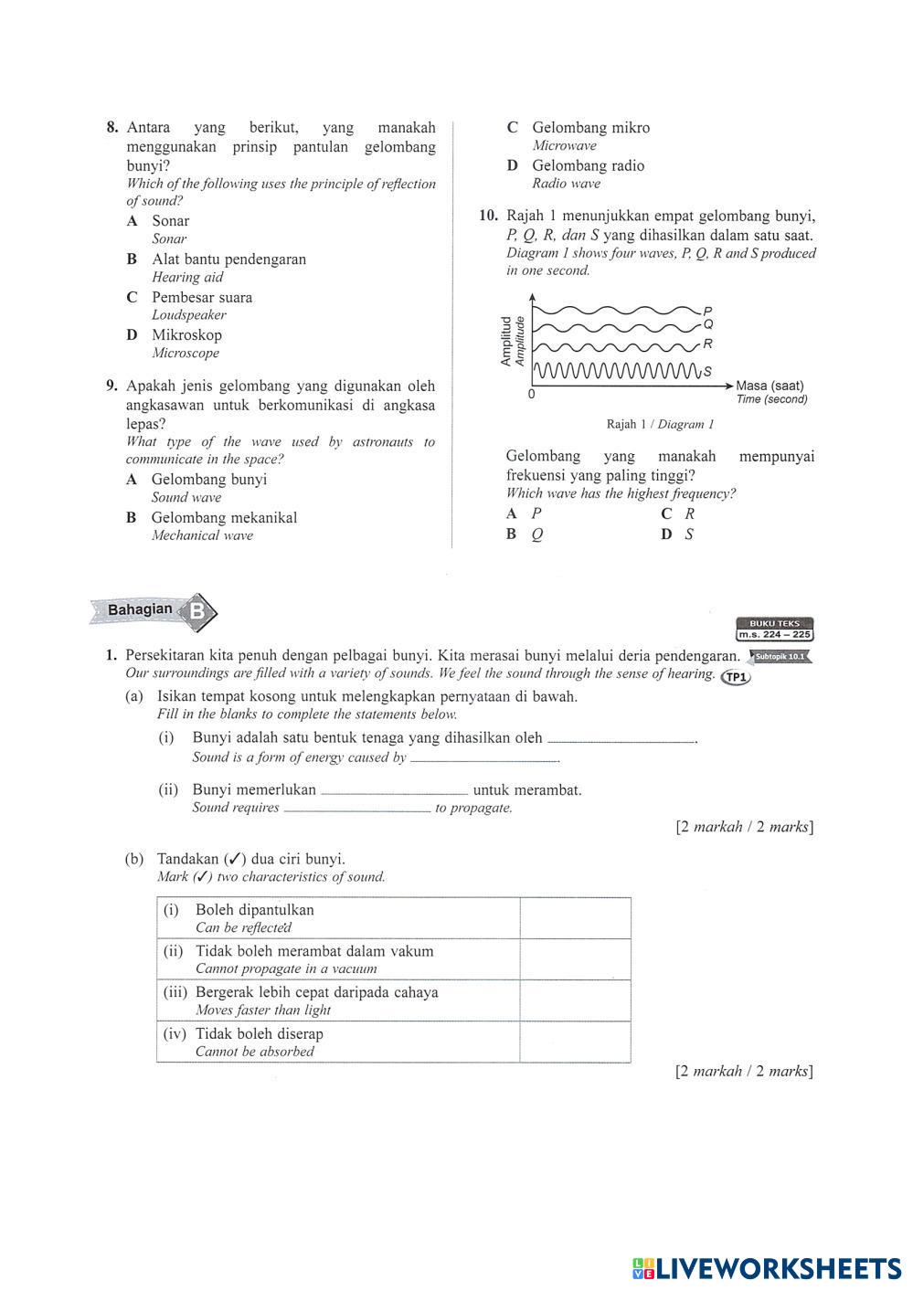 F2 Science Chap… | Free Interactive Worksheets | 7288623
