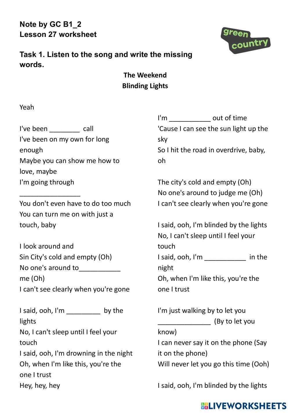 Cry me a river | Live Worksheets