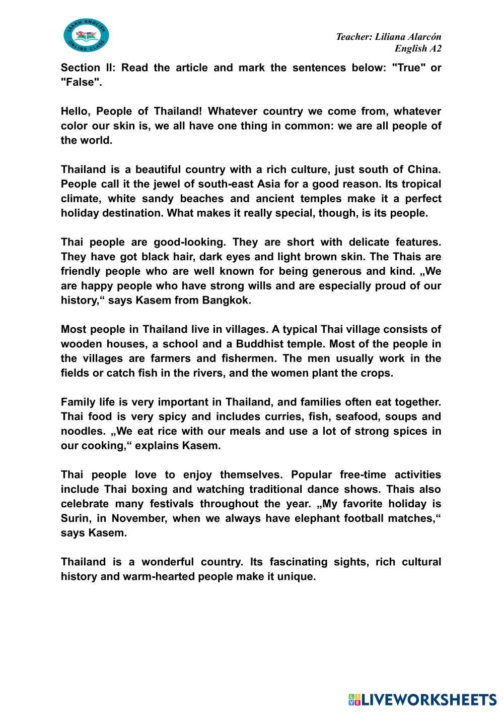 7292937 | English Level Test A2 | ___ | LiveWorksheets