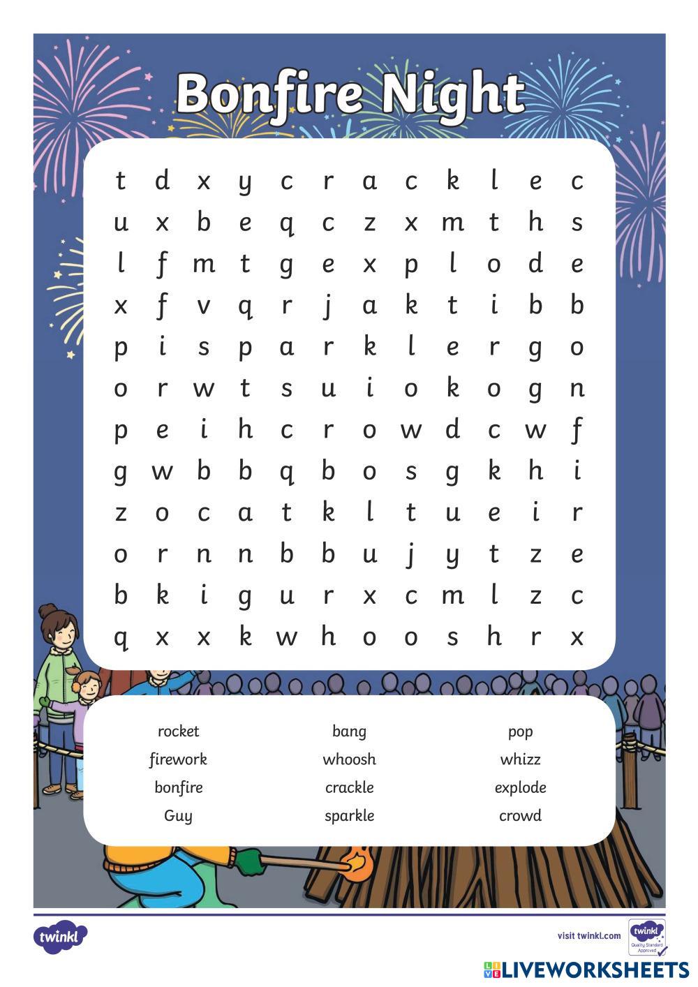 Bonfire Night | Live Worksheets