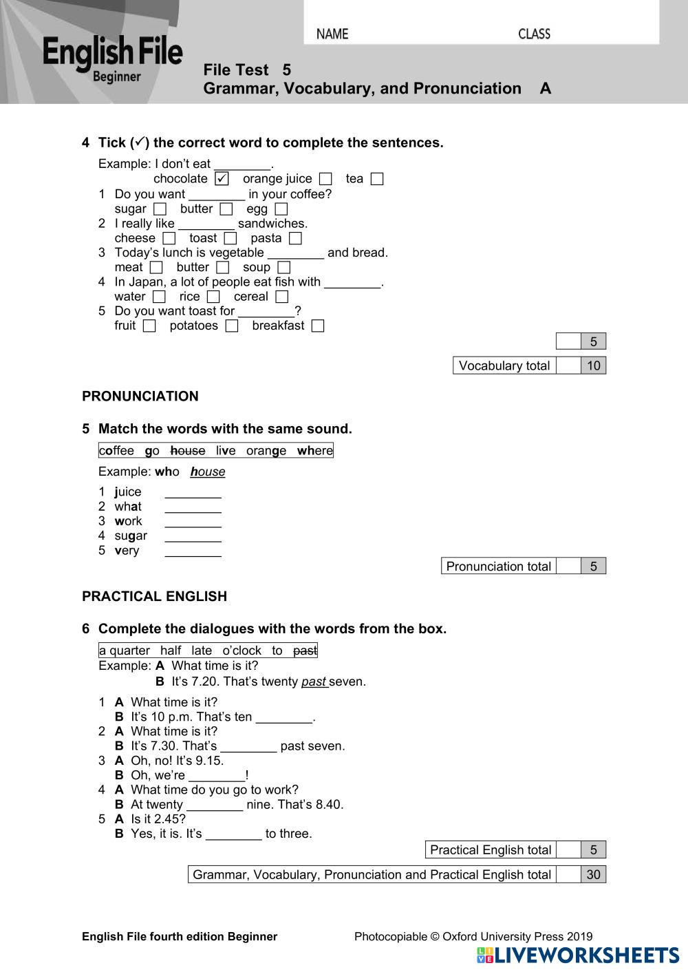 Beg_File test 5a | Free Interactive Worksheets | 7293892