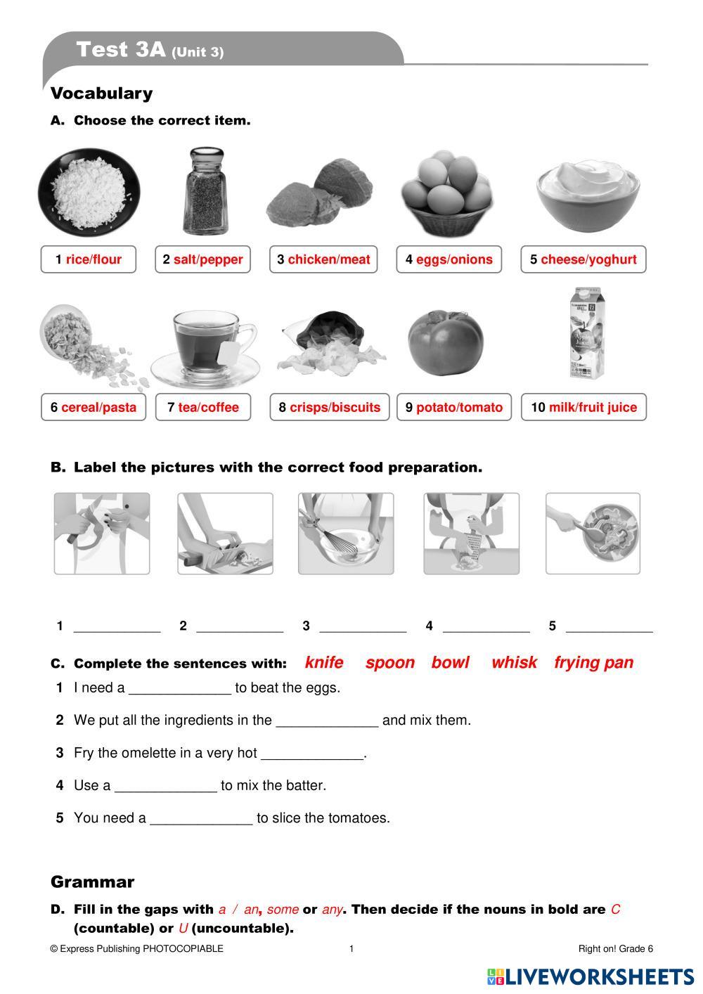RO 6 - TEST 3A | Free Interactive Worksheets | 7294318