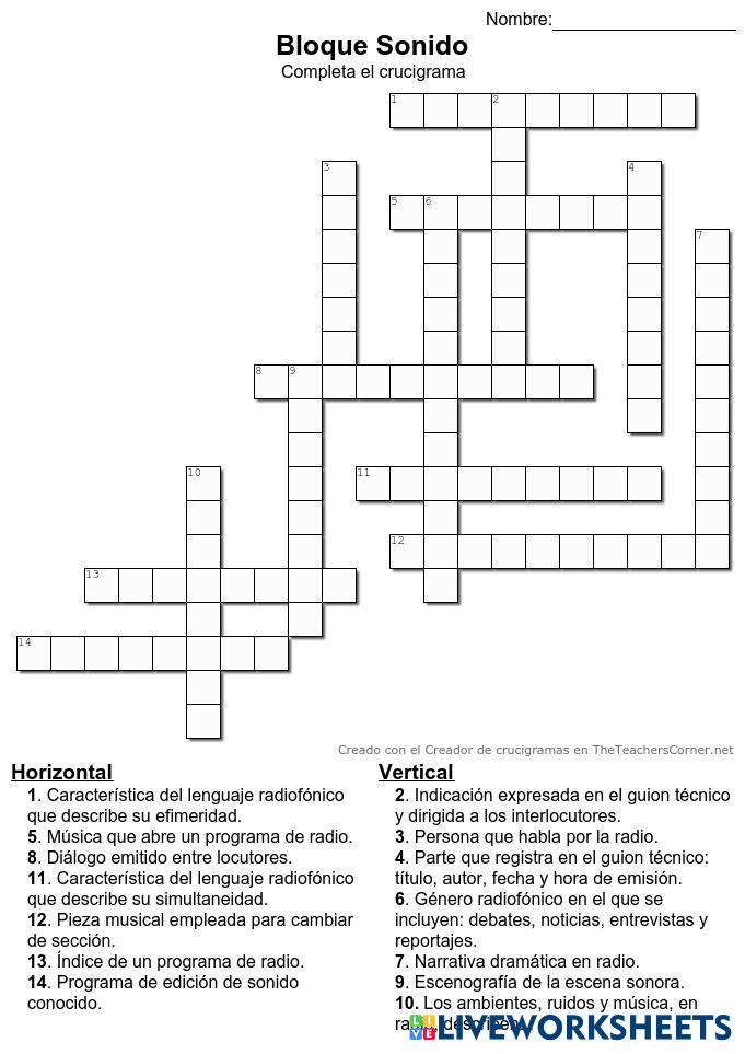 BLOQUE SONIDO | Live Worksheets