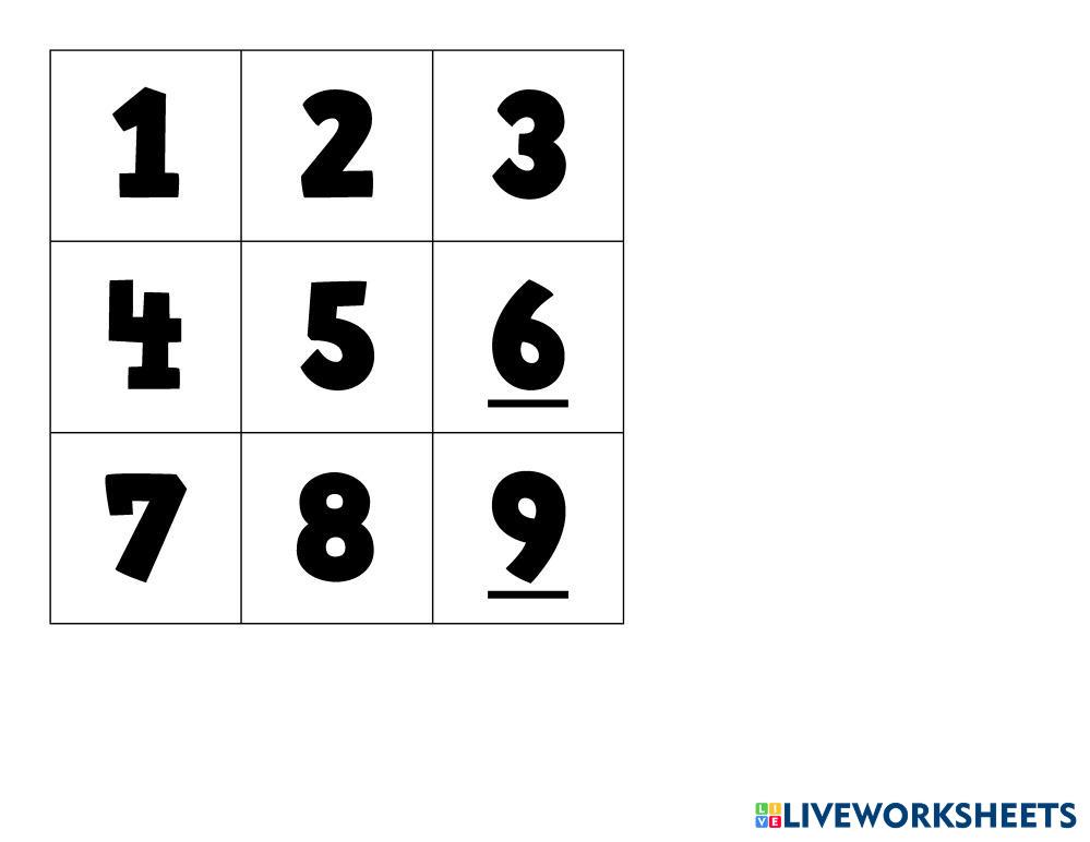 Nine squares | Live Worksheets