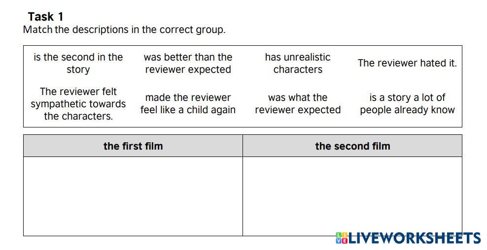 Listening - matching | Live Worksheets