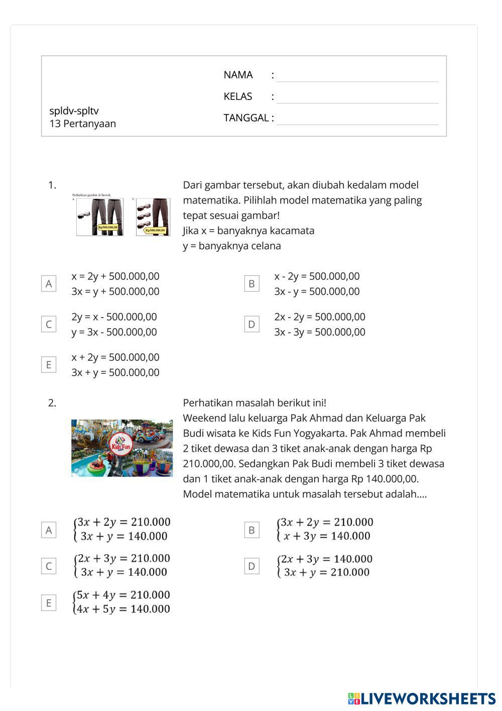 spldv-spltv | Live Worksheets