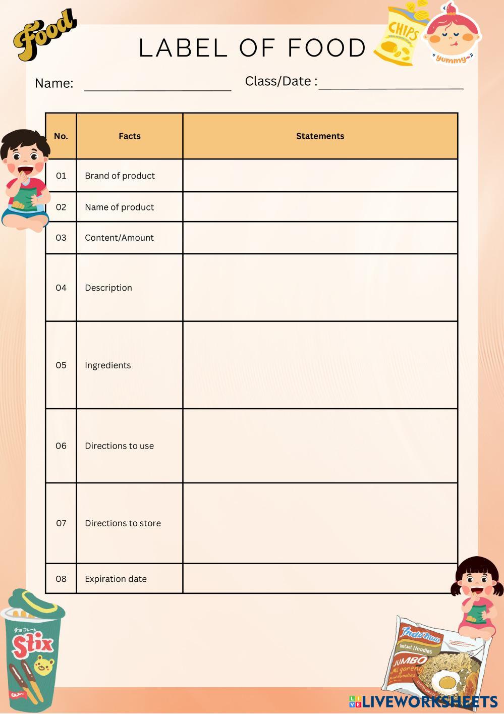 LABEL | Free Interactive Worksheets | 7302145