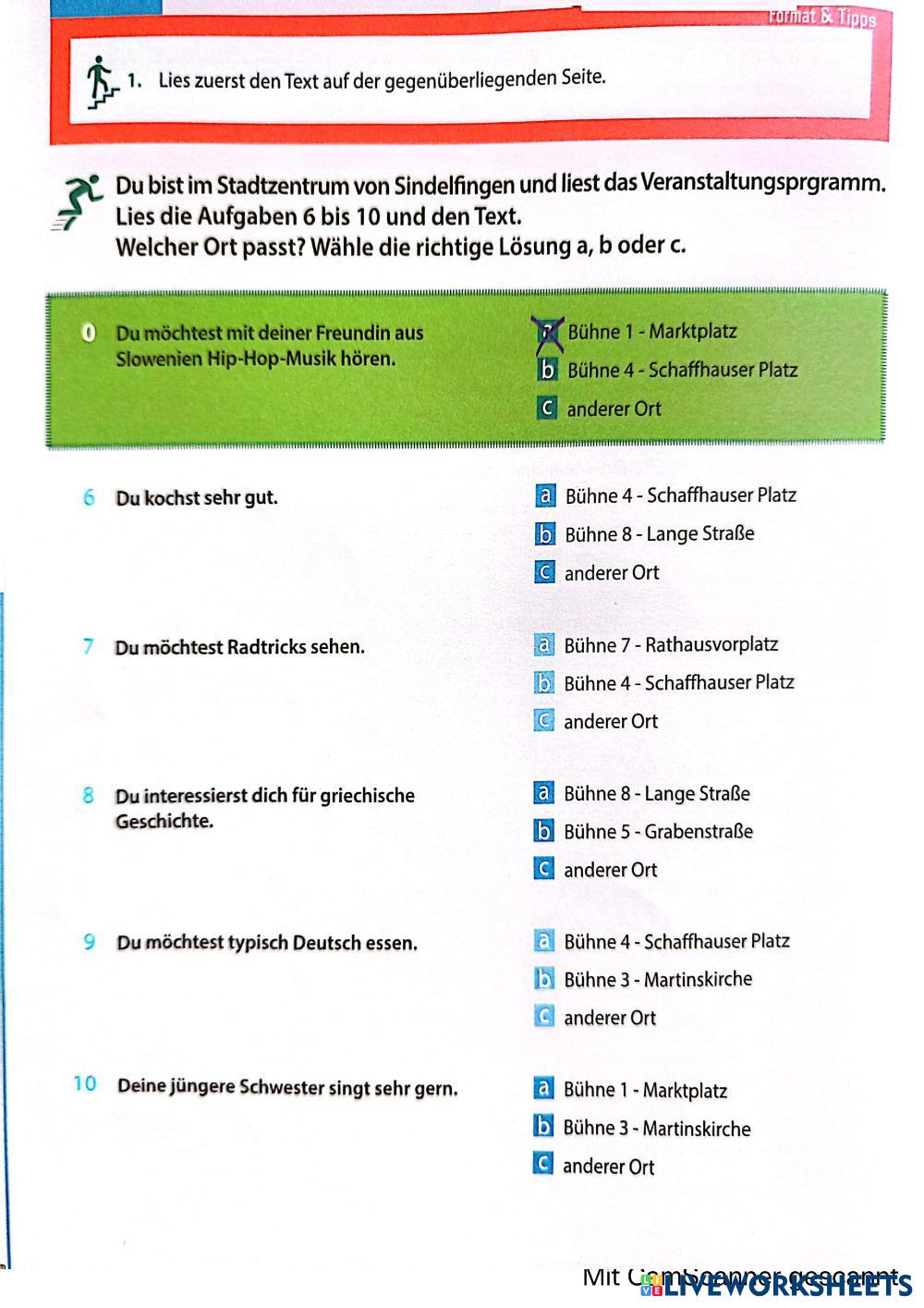 Lesen A2_Teil 2 | Free Interactive Worksheets | 7302467