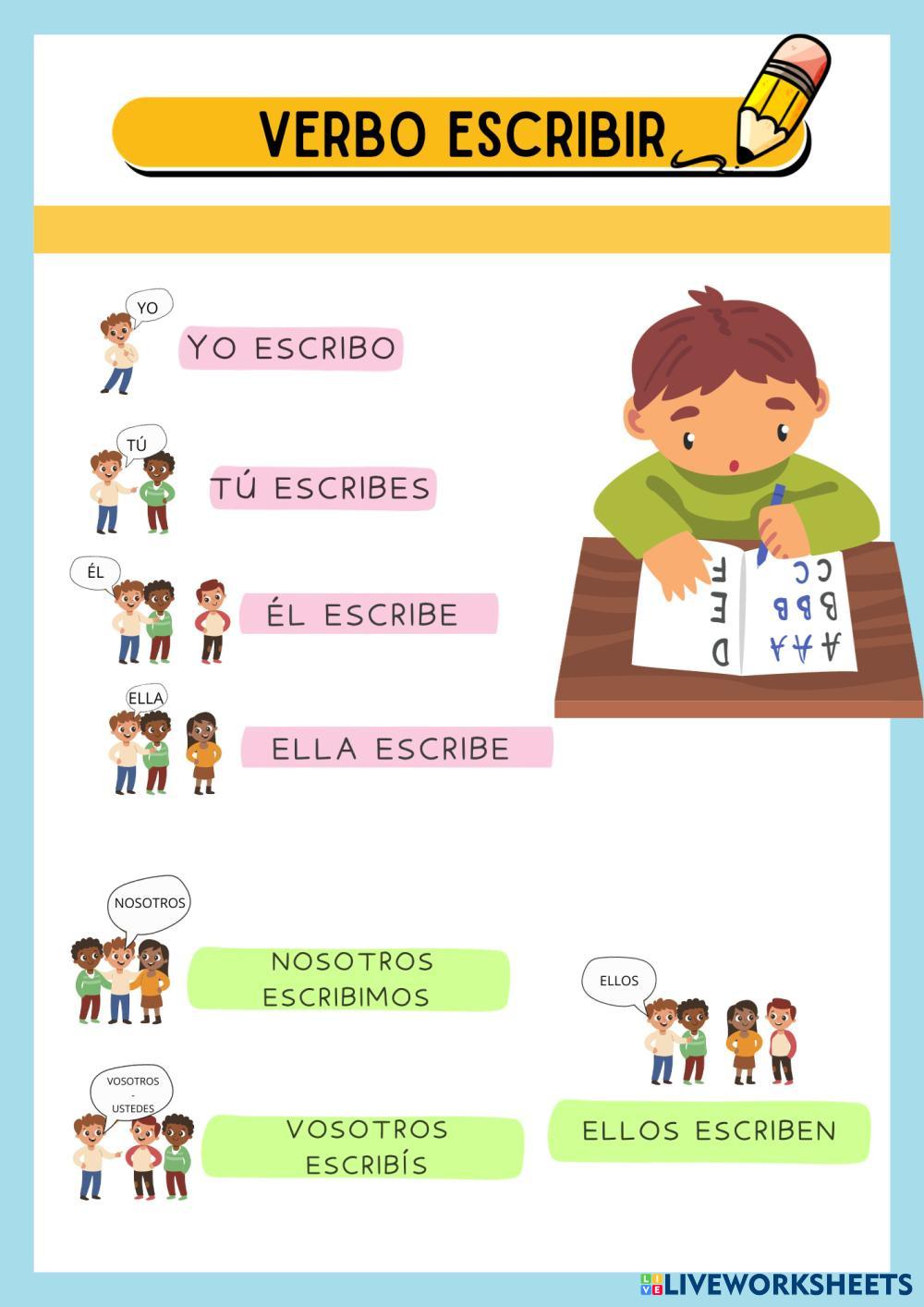 VERBO ESCRIBIR | Live Worksheets